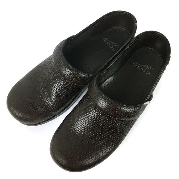 Dansko | Shoes | Dansko Embossed Leather Slip On Work Clogs In ...